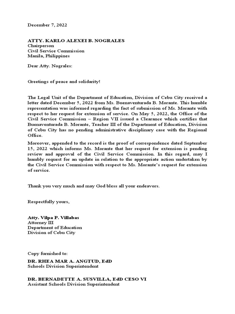 Letter For CSC | PDF