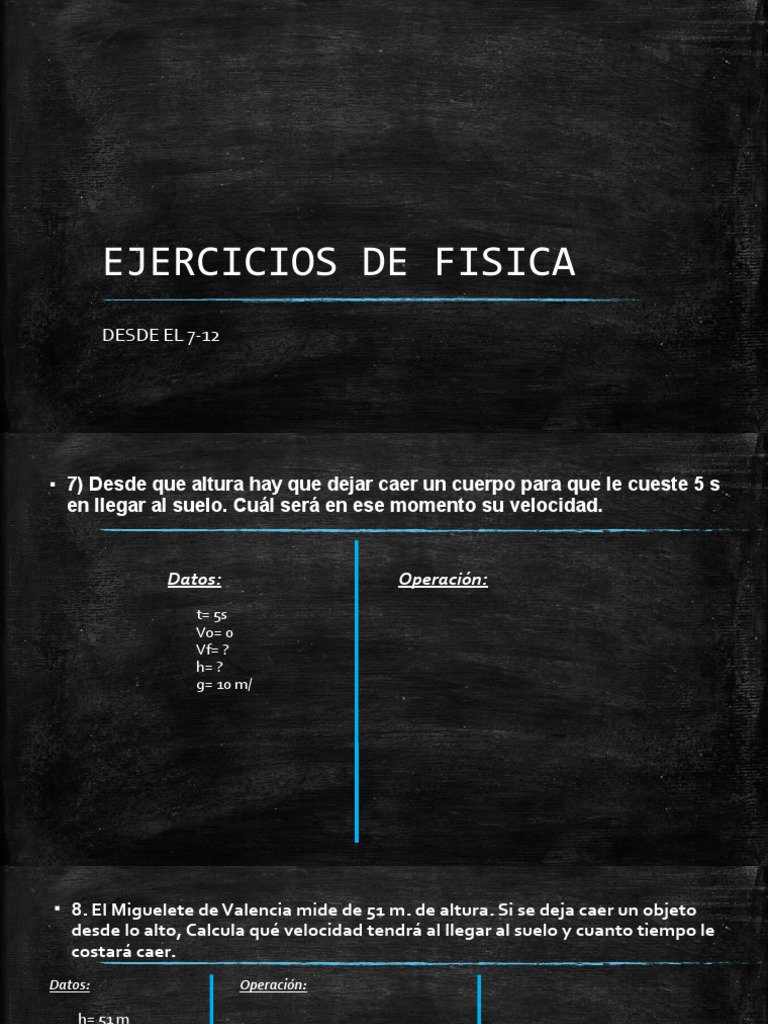 Ejercicios de Fisica 7 - 12 Lunes 19 | PDF | Velocidad | Mecanica clasica