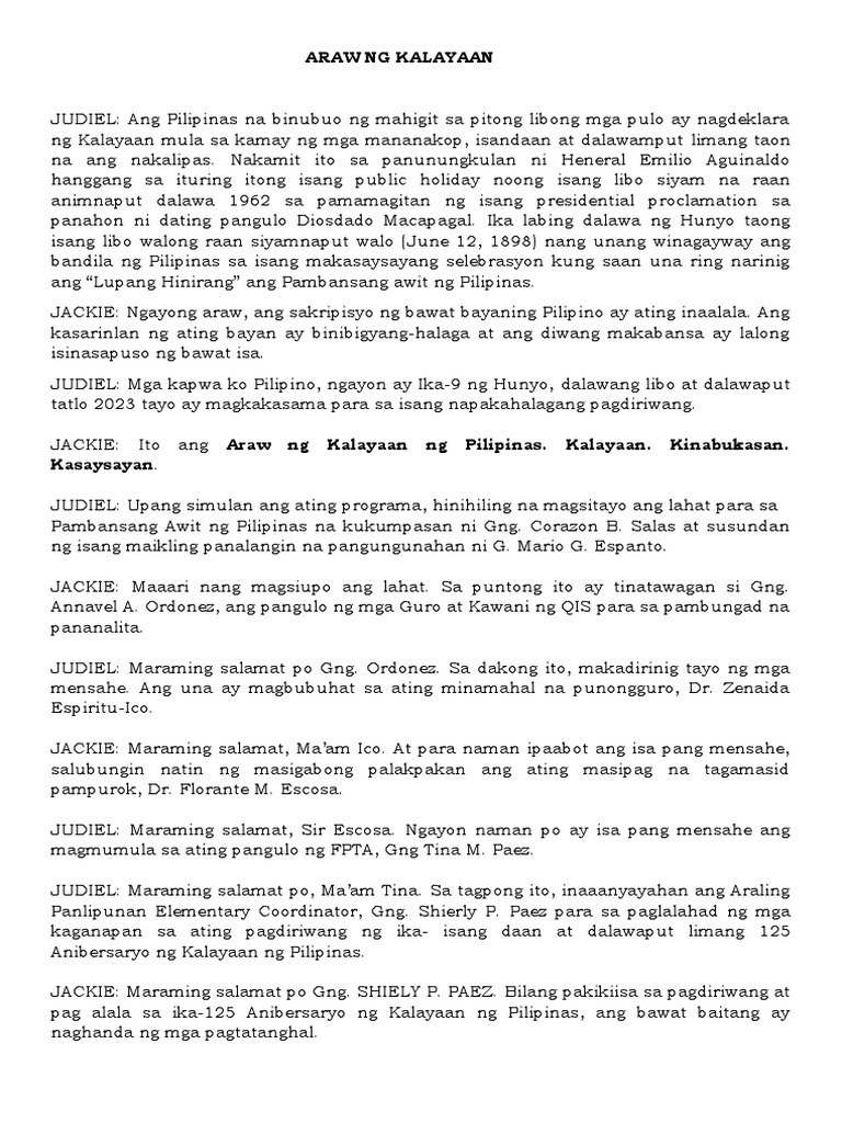 Araw NG Kalayaan | PDF