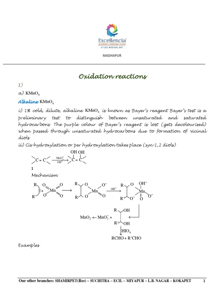 Oxidation | PDF | Alkene | Aldehyde