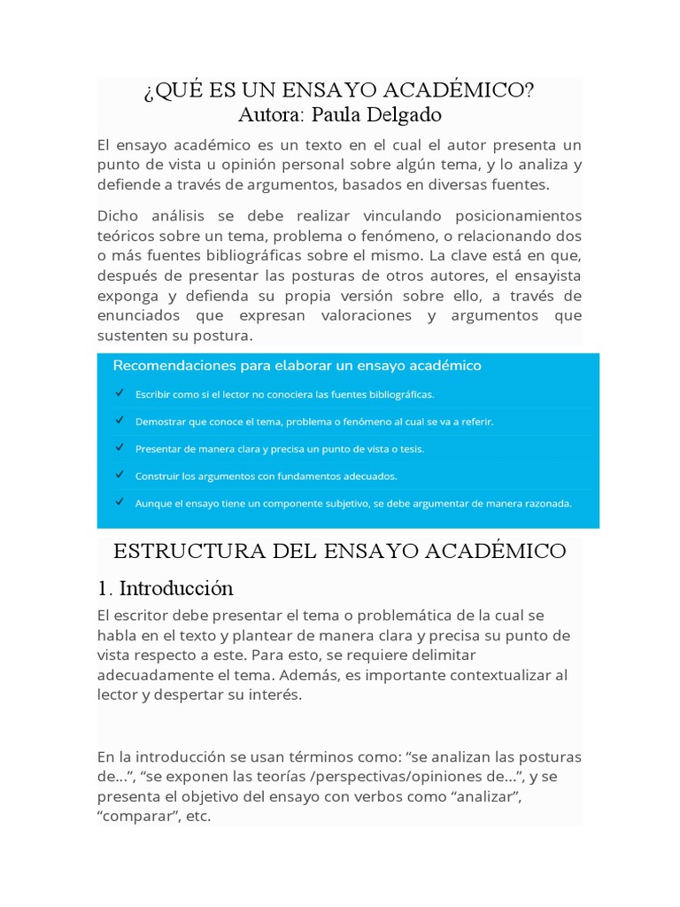 Qué Es Un Ensayo Académico | Descargar gratis PDF | Ensayos | Los símbolos