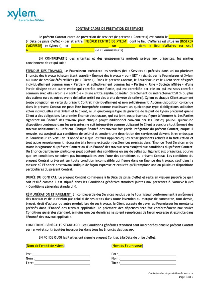 Contrat Cadre | PDF
