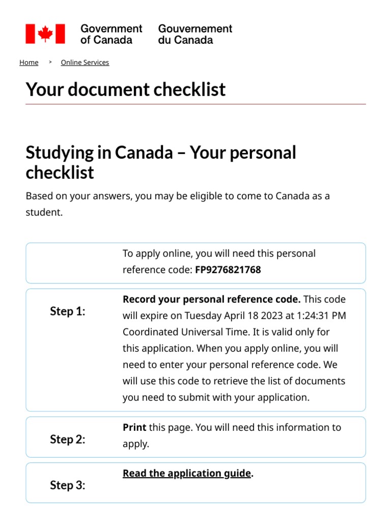 Your Document Checklist - Immigration, Refugees and Citizenship Canada ...