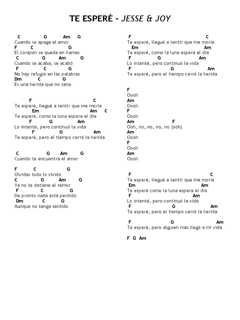 Te Esperé - Jesse & Joy | PDF