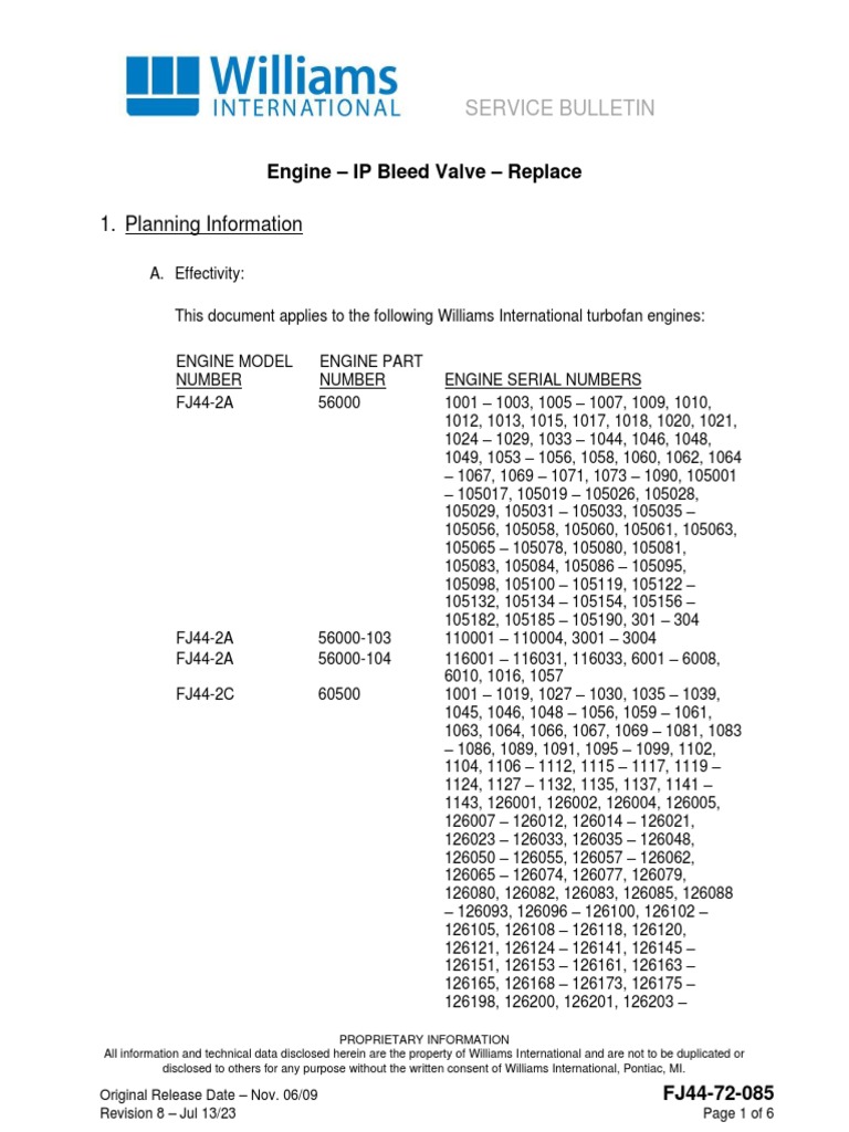SB FJ44-72-085 | PDF