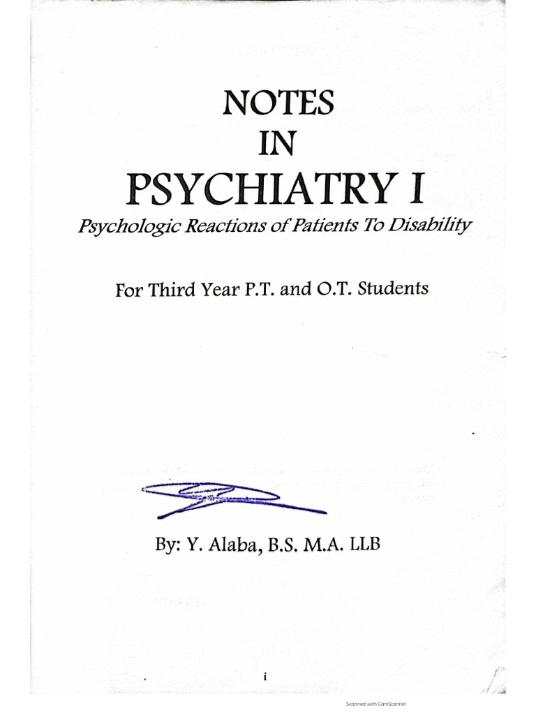 Notes In Psychiatry 1 Pdf