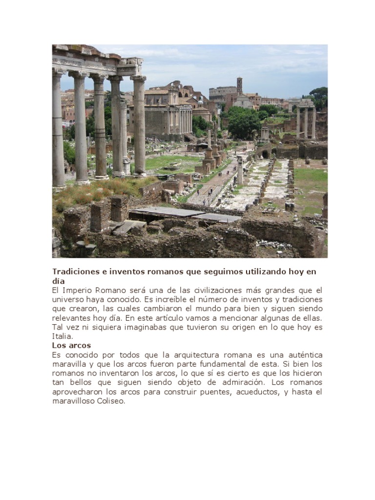 Tradiciones e Inventos Romanos Que Seguimos Utilizando Hoy en Día | PDF ...