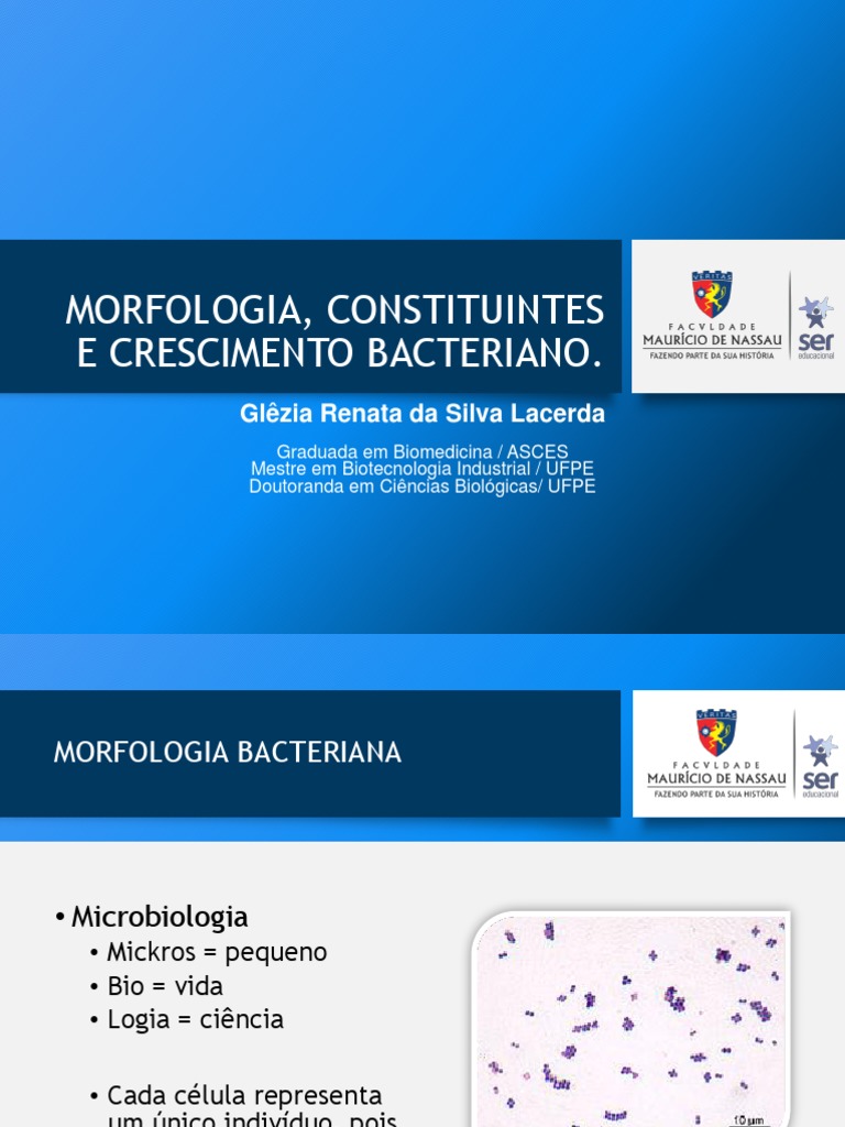 Aula 02 Morfologia Constituintes e Crescimento Bacteriano. | PDF ...