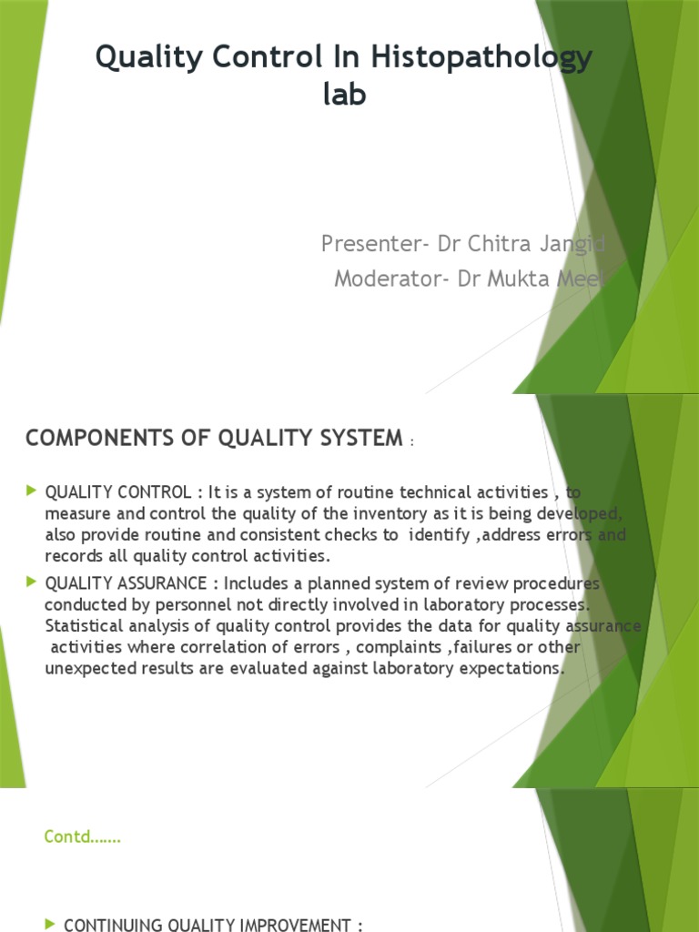 Quality Control in Histopathology - PPTX Edited - PPTX No 1 | PDF | Histology | Histopathology