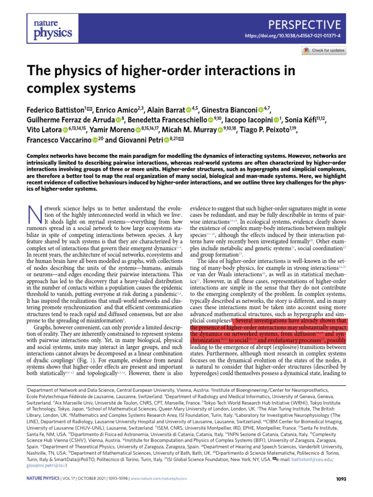 Higher-Order Interactions | PDF | Time Series | Phase Transition