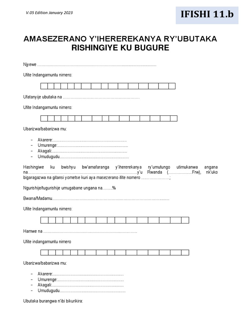 (B) Amasezerano Y'ihererekanya Ry'Ubutaka | PDF