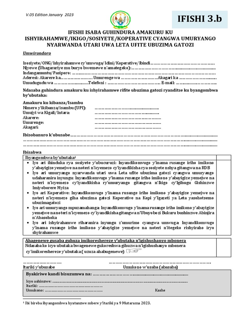 Form Z Ubutaka Application 2024 | PDF