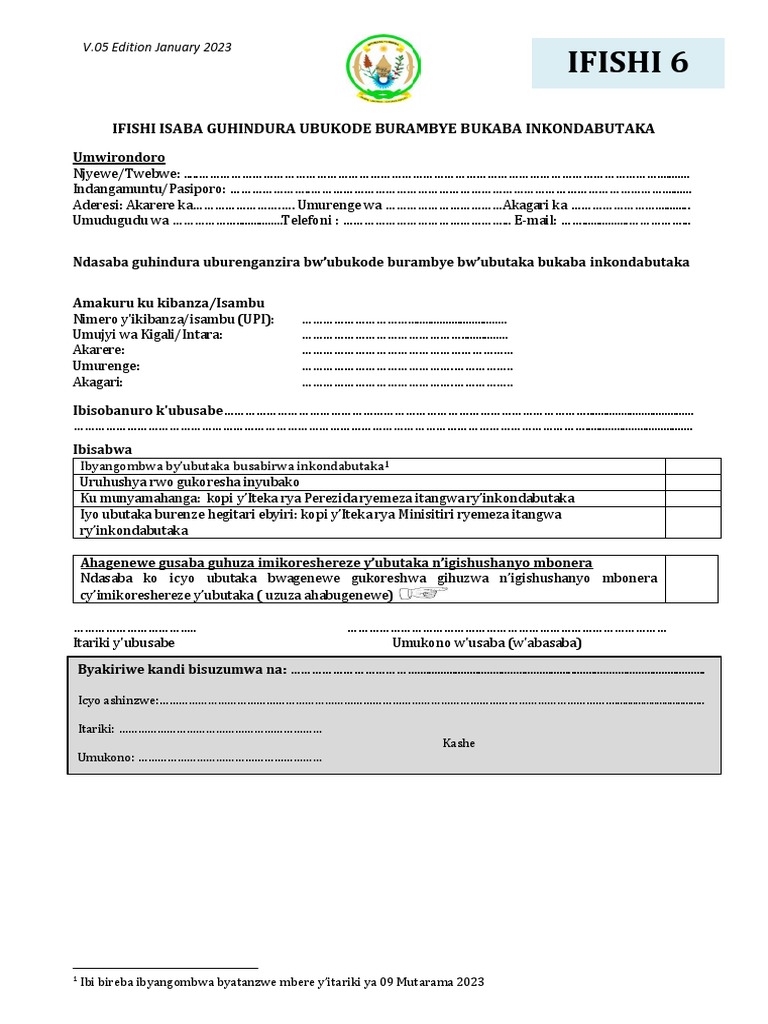 Ifishi Isaba Guhindura Ubukode Burambye Bukaba Inkondabutaka | PDF