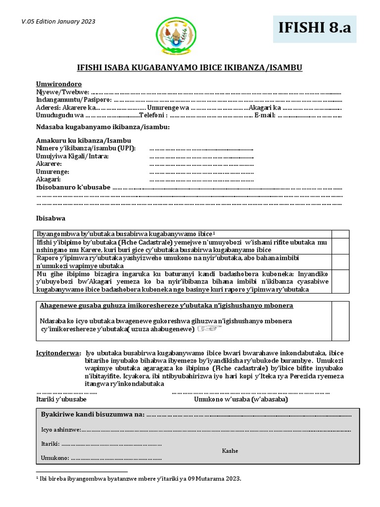 8. (a) Application Form for Parcel Sub-division_Kinya | PDF