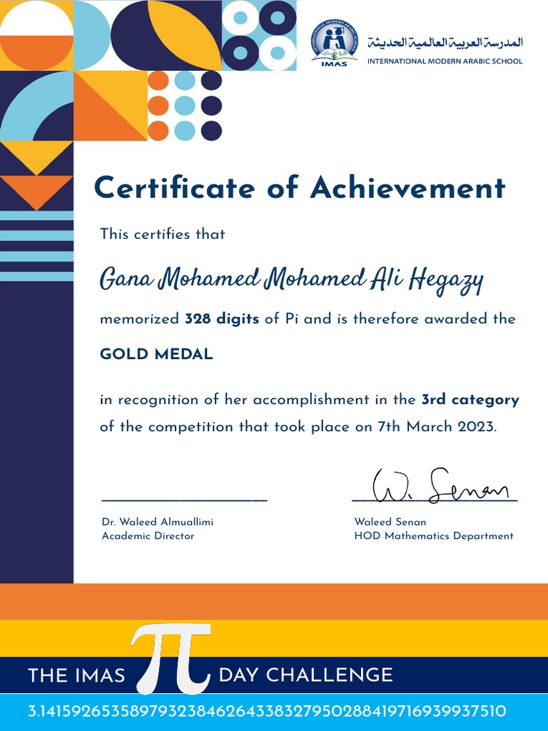 IMAS Day Challenge Pi Certificates | PDF | Career & Growth