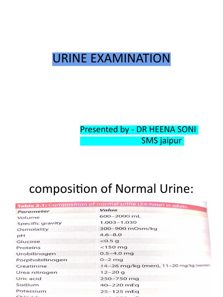 Normal Urine Examination Overview | PDF | Acid Dissociation Constant ...