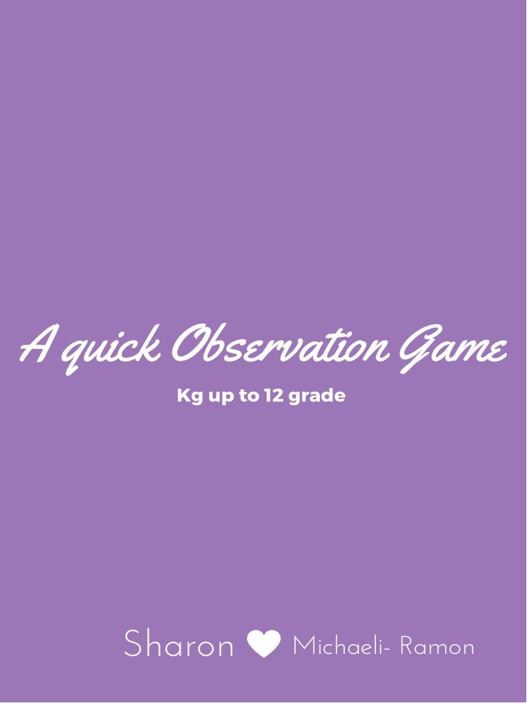 Fun Observation Game for Kids | PDF | Circle | Cognitive Psychology