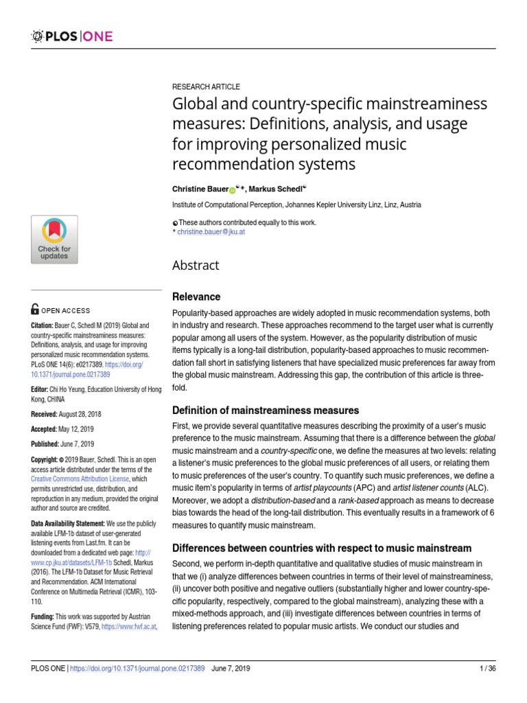Global and Country-Specific Mainstreaminess Measures - Definitions ...