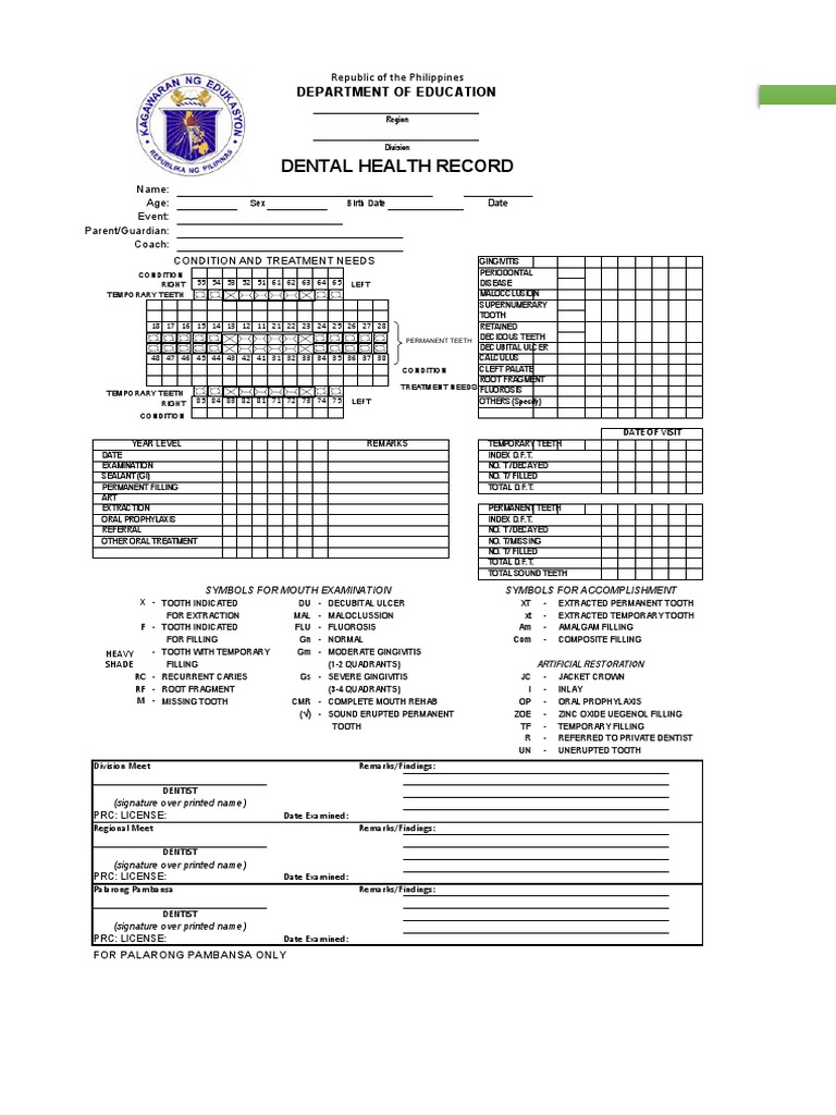 Medical and Dental Form PP | PDF | Periodontology | Dentistry Branches