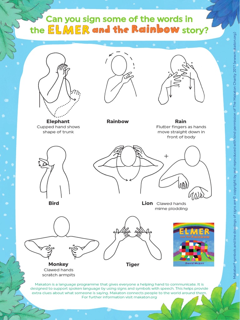 Sign Language -Elmer-and-and-the-Rainbow | PDF | Communication ...