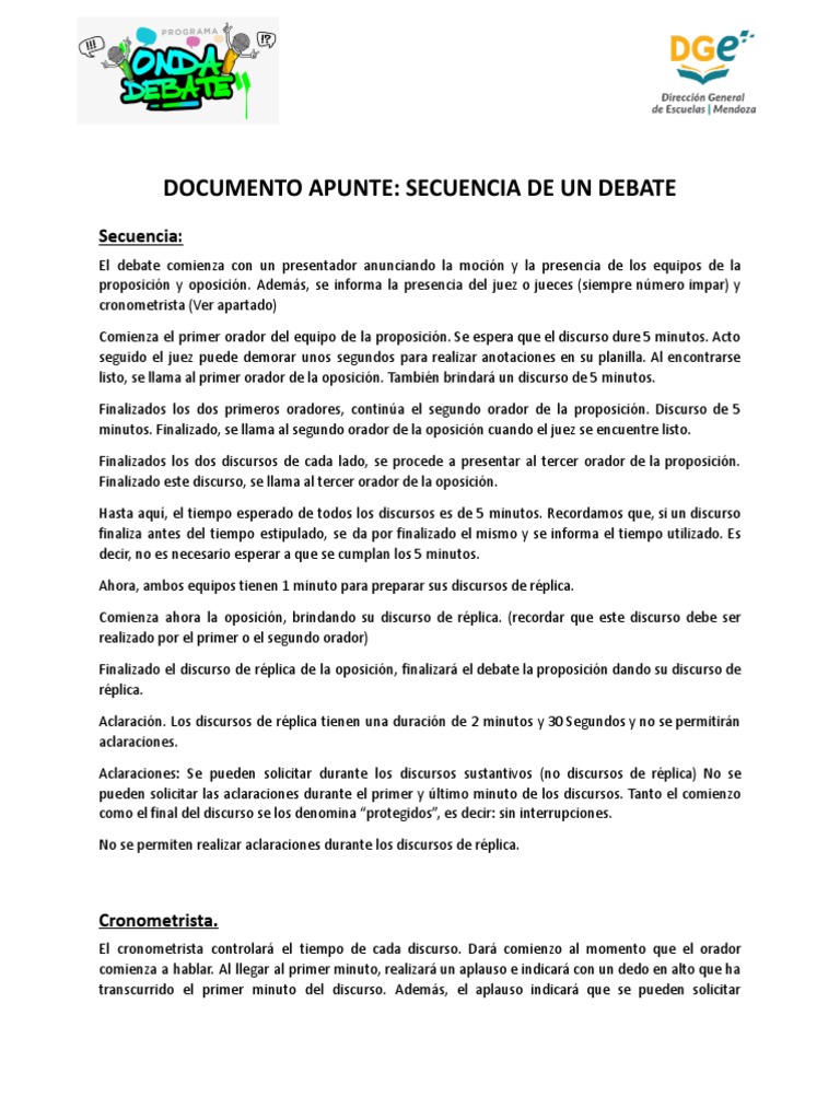 Guía Completa para Debates Formales | PDF | Argumento | Hablar en público