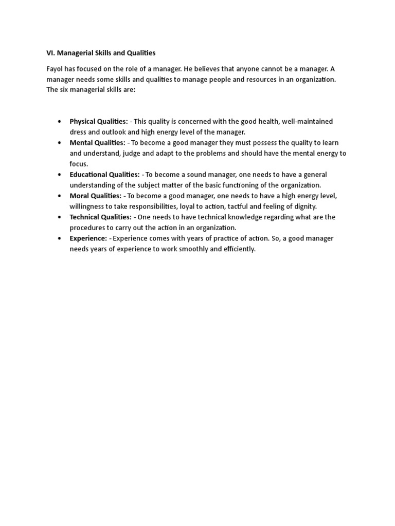Managerial Skills and Qualities | PDF