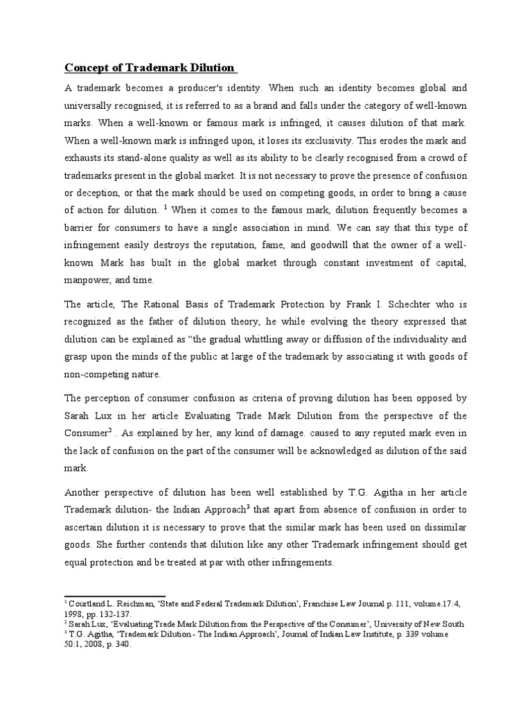 Trademark Dilution Explained | PDF | Trademark Dilution | Trademark