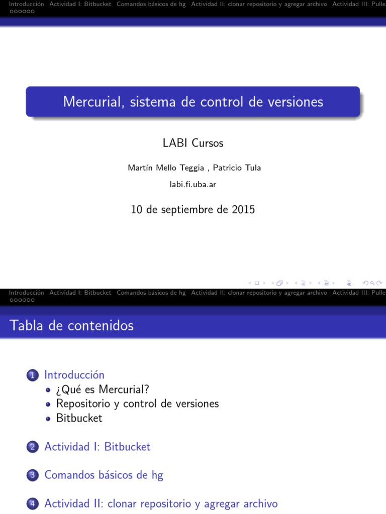 Mercurial, Sistema de Control de Versiones | PDF | Control de versiones | Programación de ...