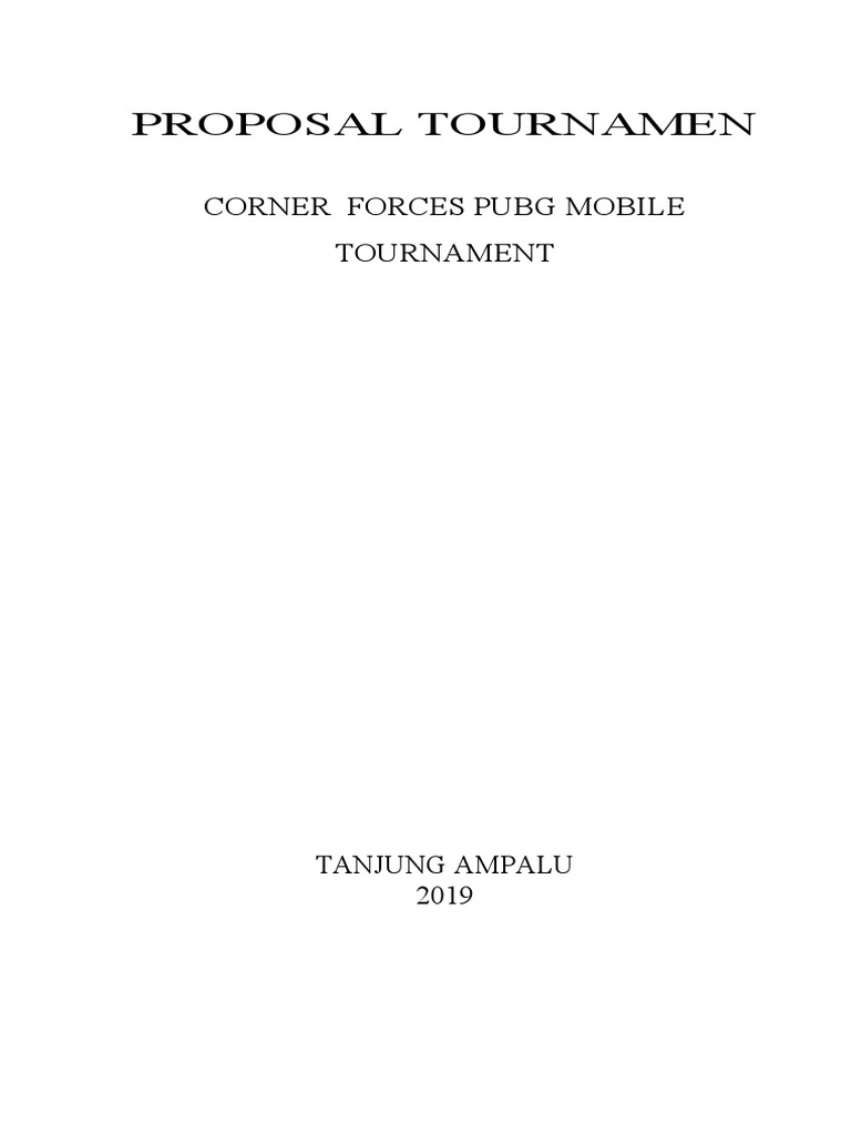 Proposal Tournamen Pubg | PDF