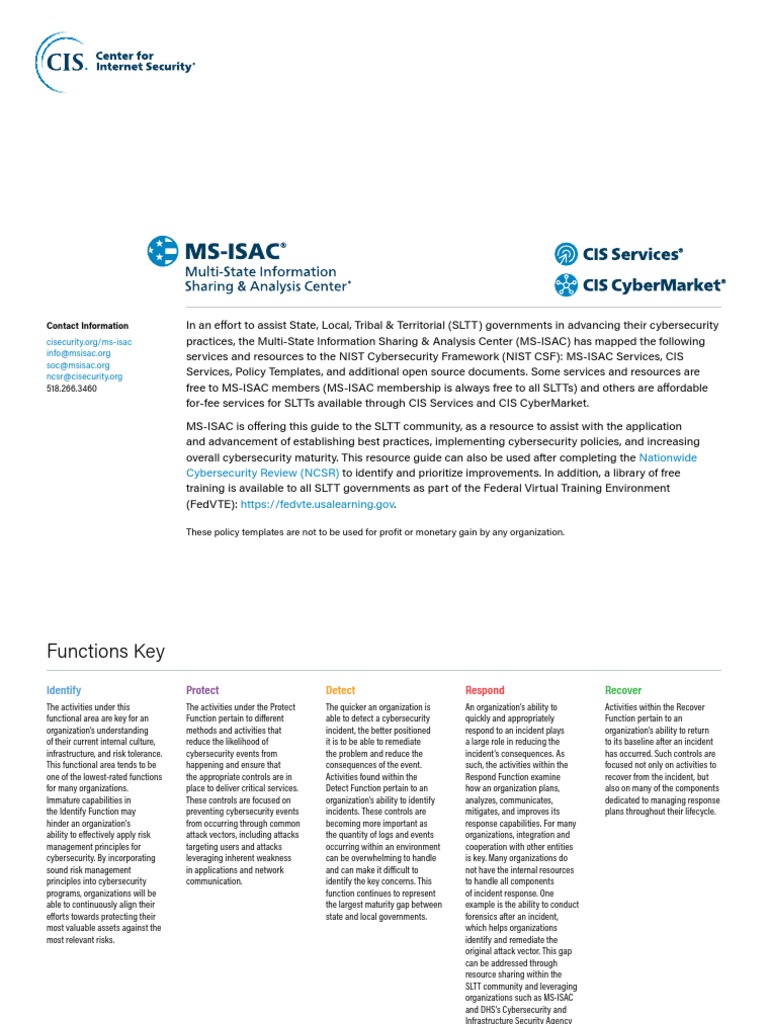 update_ms-isac-cybersecurity-resources_guide_51822 | PDF | Security ...