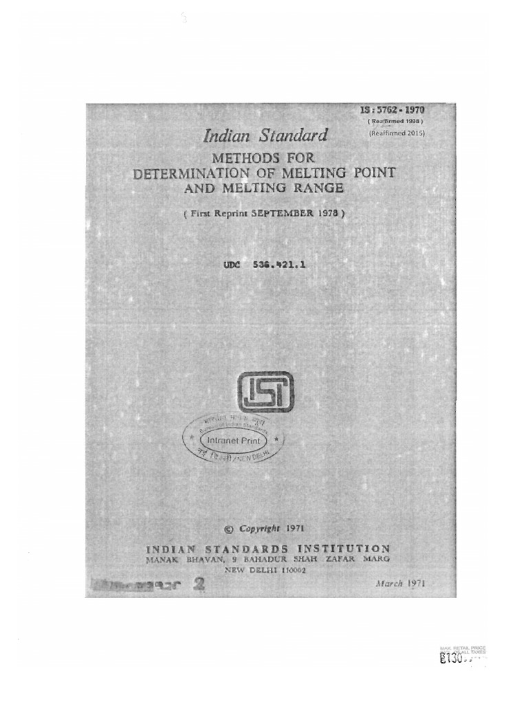 Is.5762.1970 - Meting Point | PDF