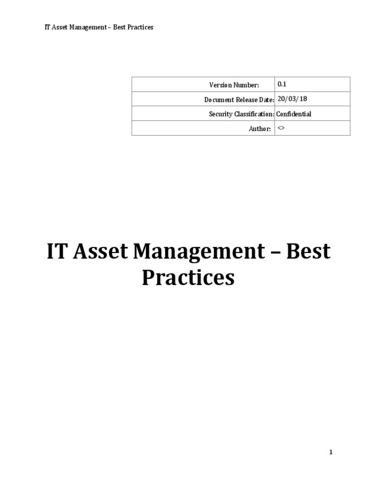 It Asset Management Best Practices Pdf Asset Management Life