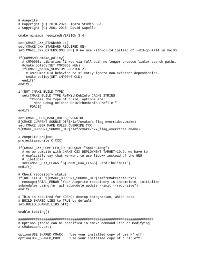 CMake Lists | PDF | Library (Computing) | System Software