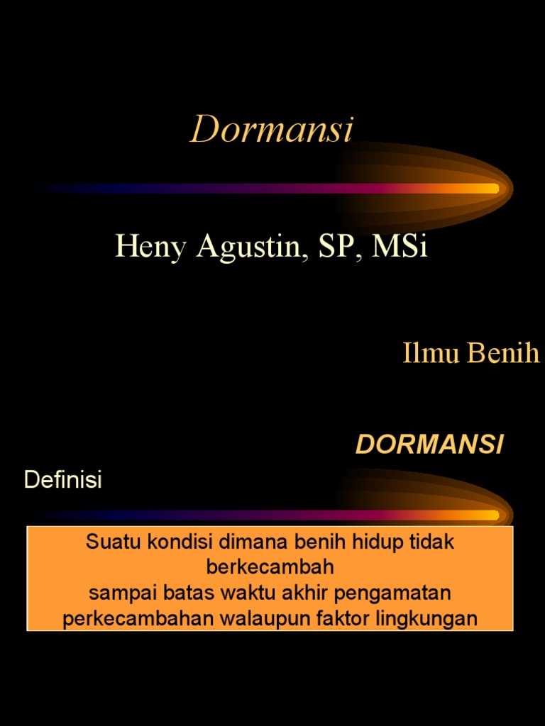 Dormansi Benih dan Penyebabnya | PDF