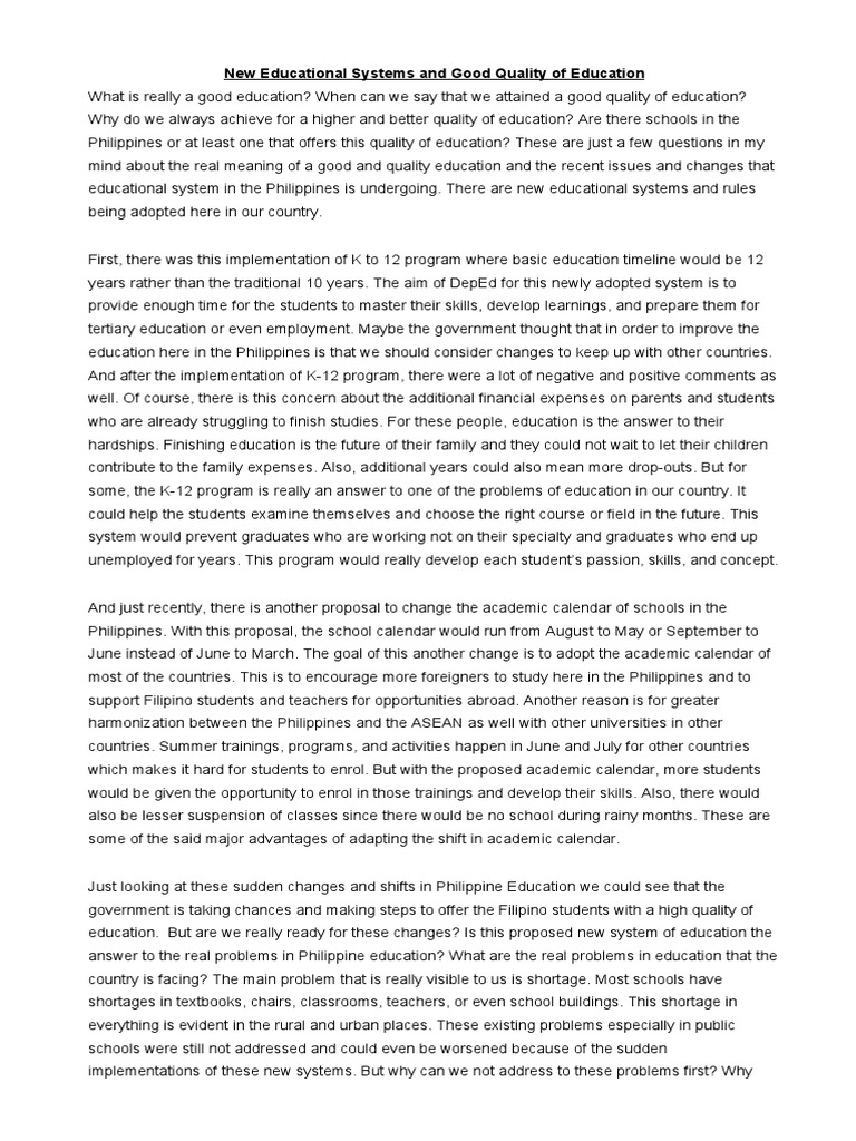 Reflection On Curriculum | PDF