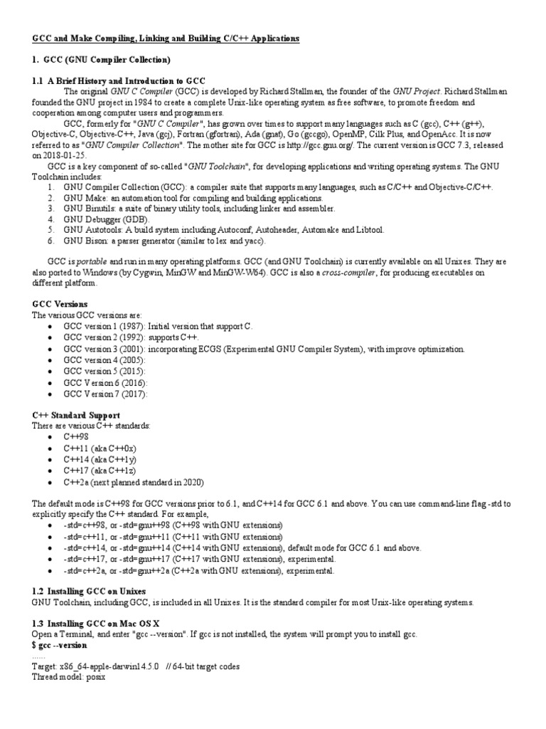 GCC and Make Compiling | PDF | Computers