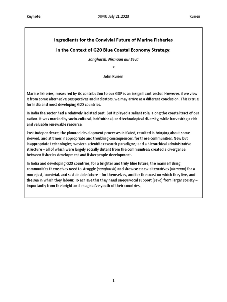 Future of Marine Fisheries in G20 | PDF | Sea | Coast