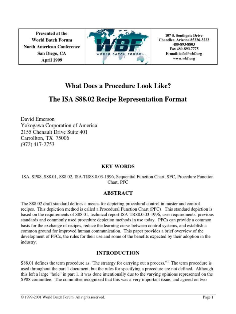 The ISA S88.02 Recipe Representation Format | PDF | Sequence | Hierarchy