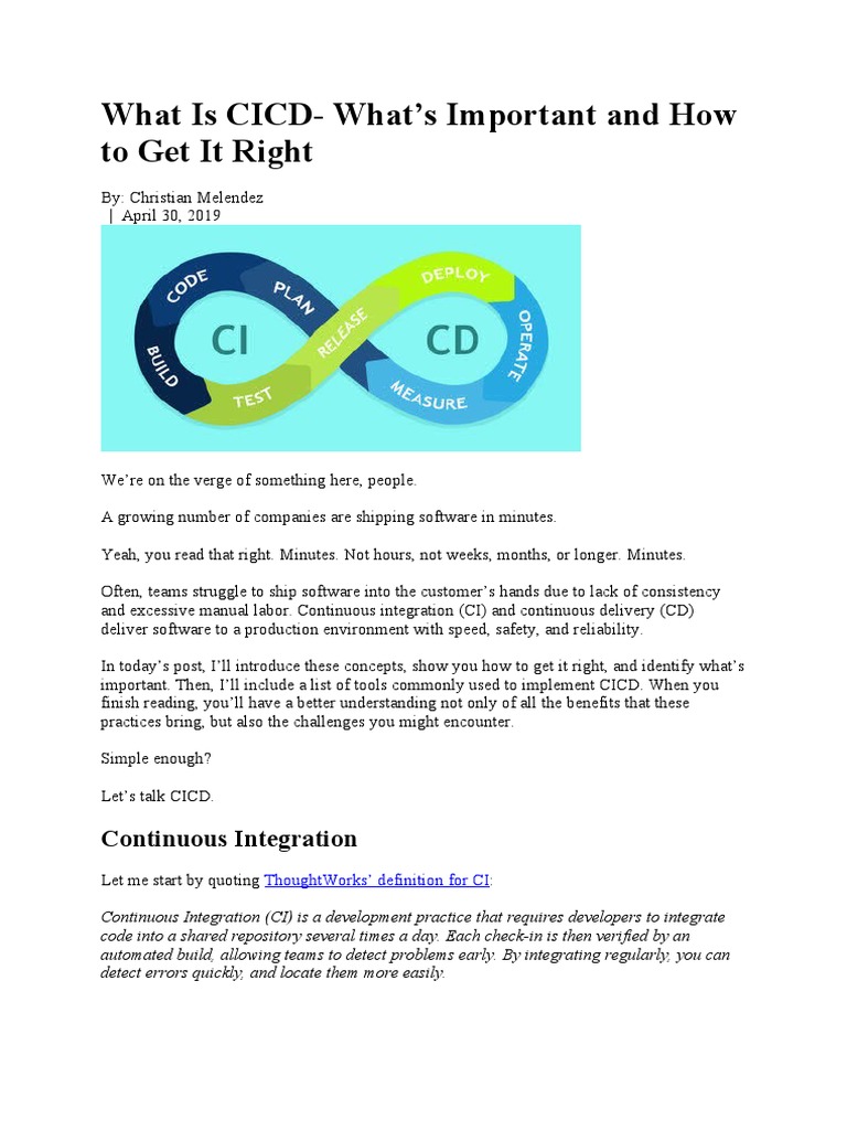 What Is CICD - What's Important and How To Get It Right | PDF | Systems ...