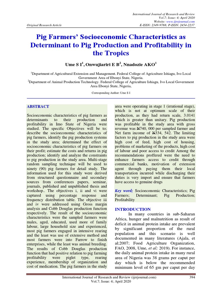 Pig Farming Profitability Factors | PDF | Gross Margin | Labour Economics