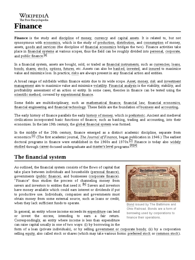 Finance | PDF | Mathematical Finance | Financial Risk