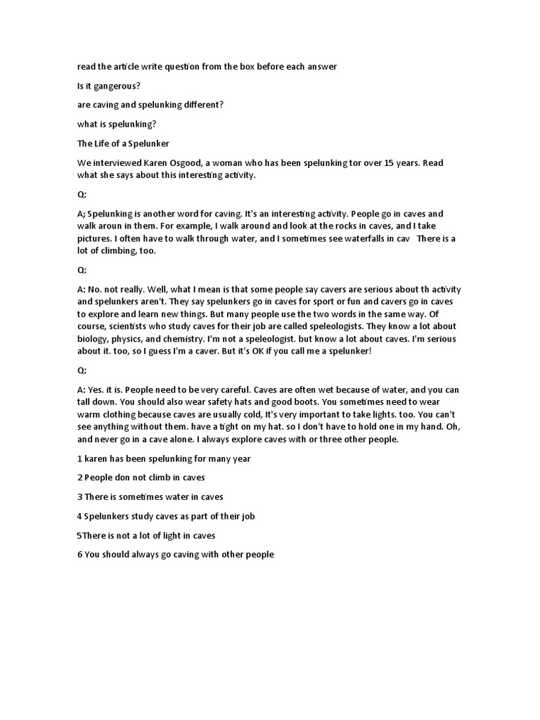 The Life of A Spelunker | PDF