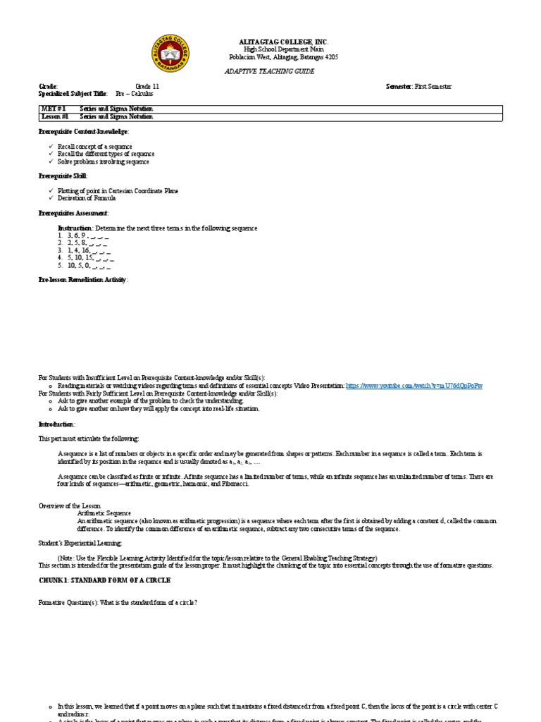 Atg2 - Precal - 1ST Sem - Sy22-23 - Gcesguerra | PDF | Ellipse | Mathematical Objects