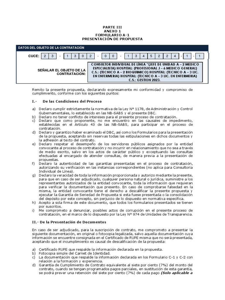 Formulario a1 Quillacollo Dr Villan | PDF | Gobierno | Justicia
