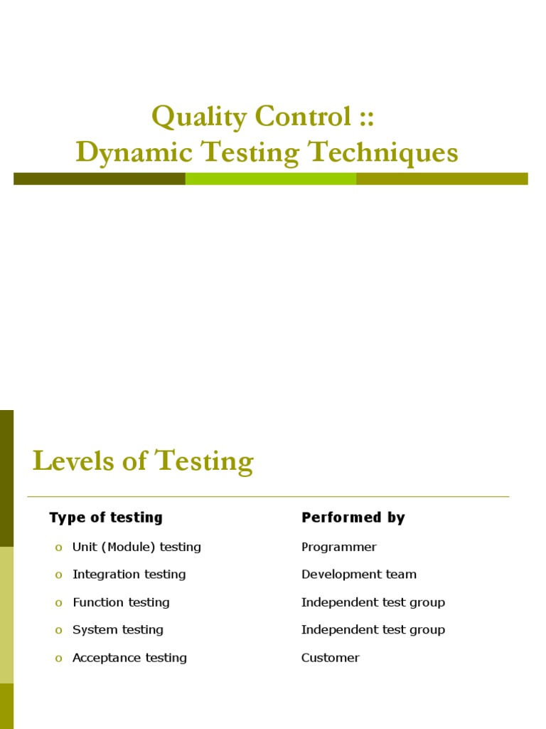 Dynamic Testing | PDF