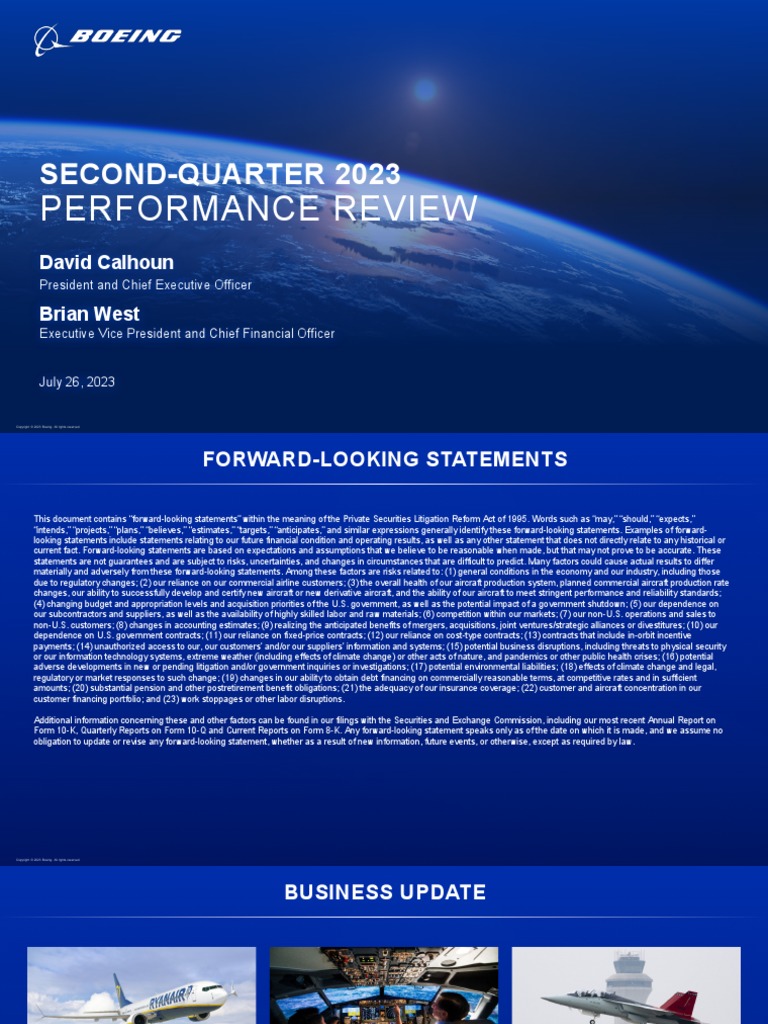 2Q23 Presentation | PDF | Boeing | Risk