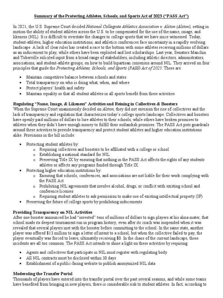 Summary of The PASS Act | Download Free PDF | Federal Trade Commission ...