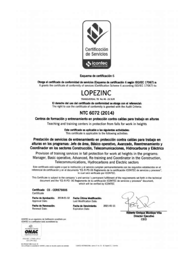 Certificacion Siso | PDF