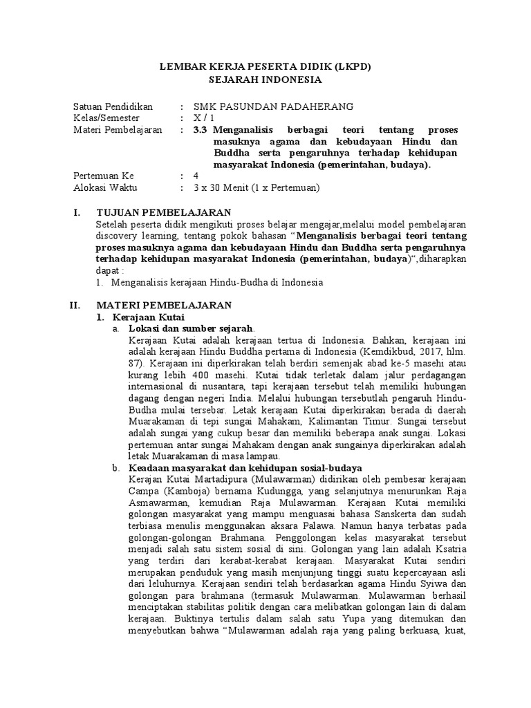 LKPD Sej. Indo Per. 5 | PDF