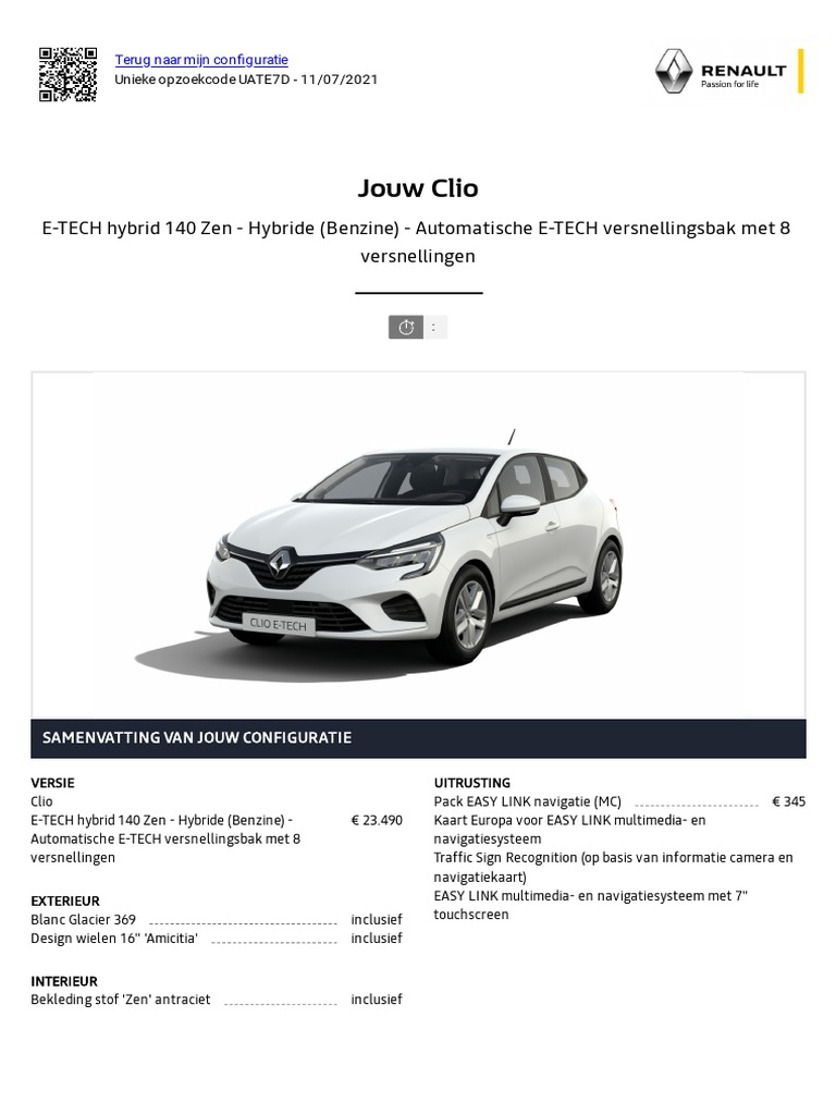 Renault CLIO Configuration | PDF